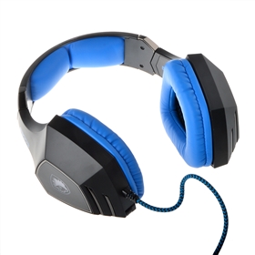 SADES A60 Wired Gaming Headset Retractable Mic 7.1 Surrounding Sound blue